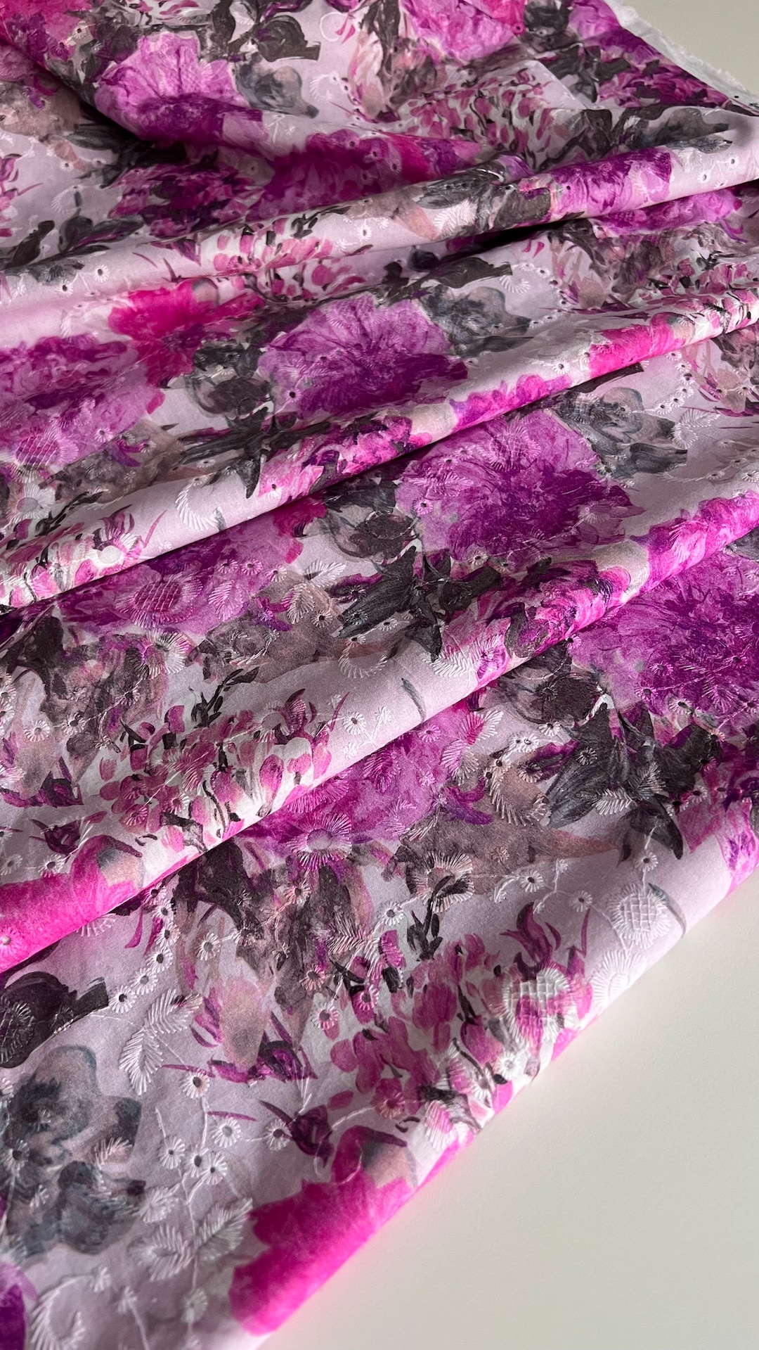 Italian Designer Cotton Batiste Fabric, Sangallo Fabric, Eyelet Fabric ...