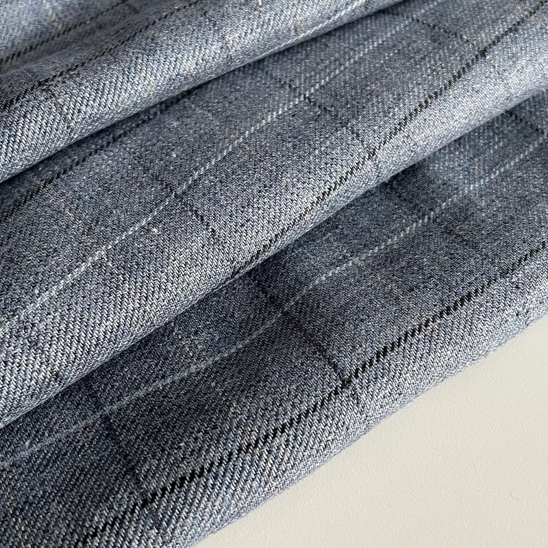 Checked Linen Fabric - Etsy