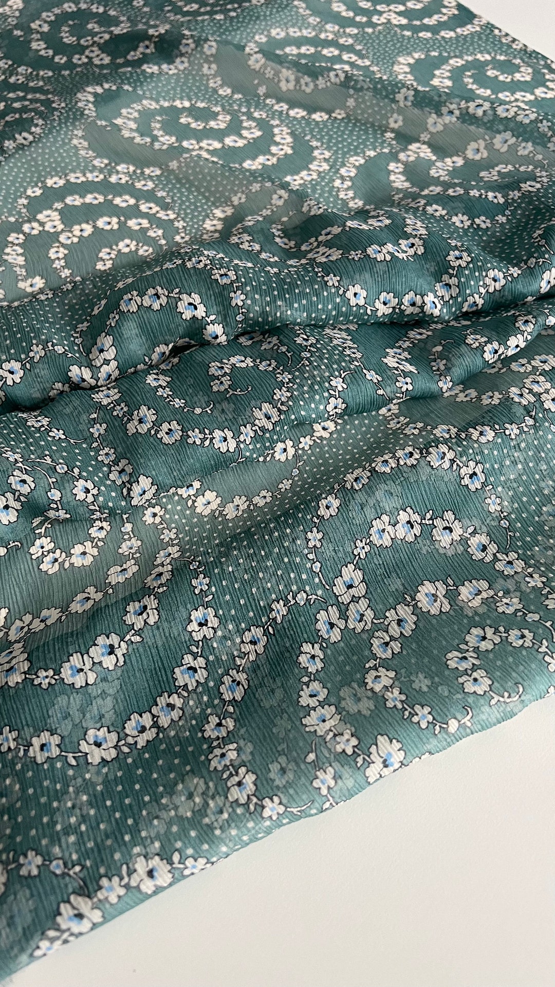 Italian Designer Silk Georgette Crash Fabric, Designer Print, Famous ...