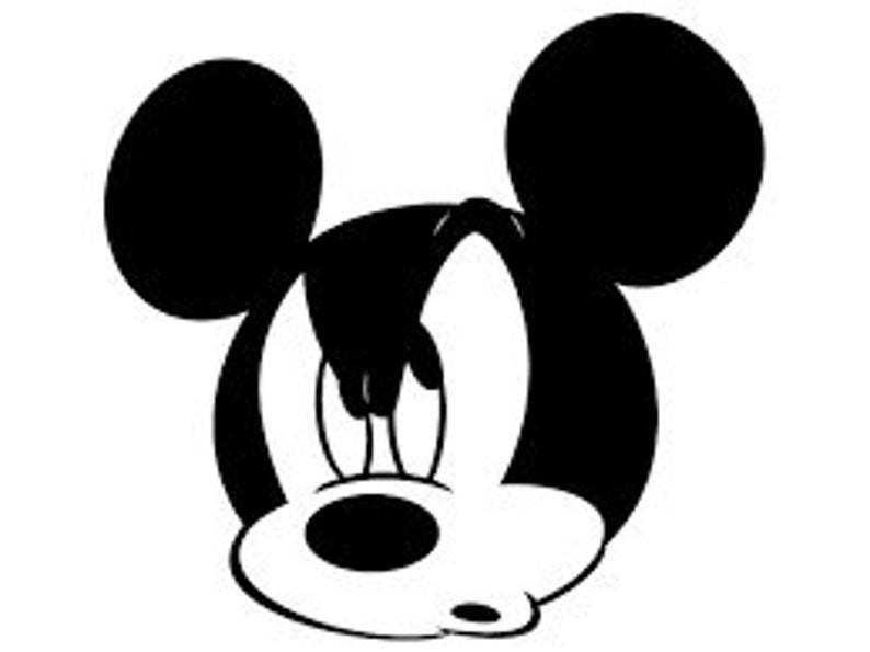 Mickey Mouse Upset Face Svg Cricut , Silhouette, Vinyl Cutter Ready ...