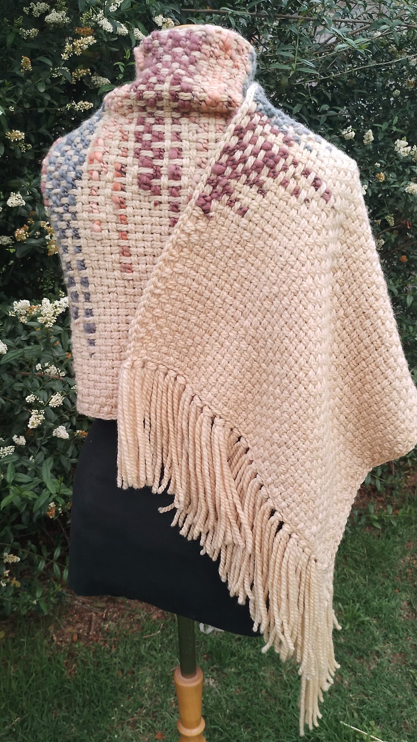 Impressive Merino Wool Hand-woven Shawl. Color Hand-spun and - Etsy