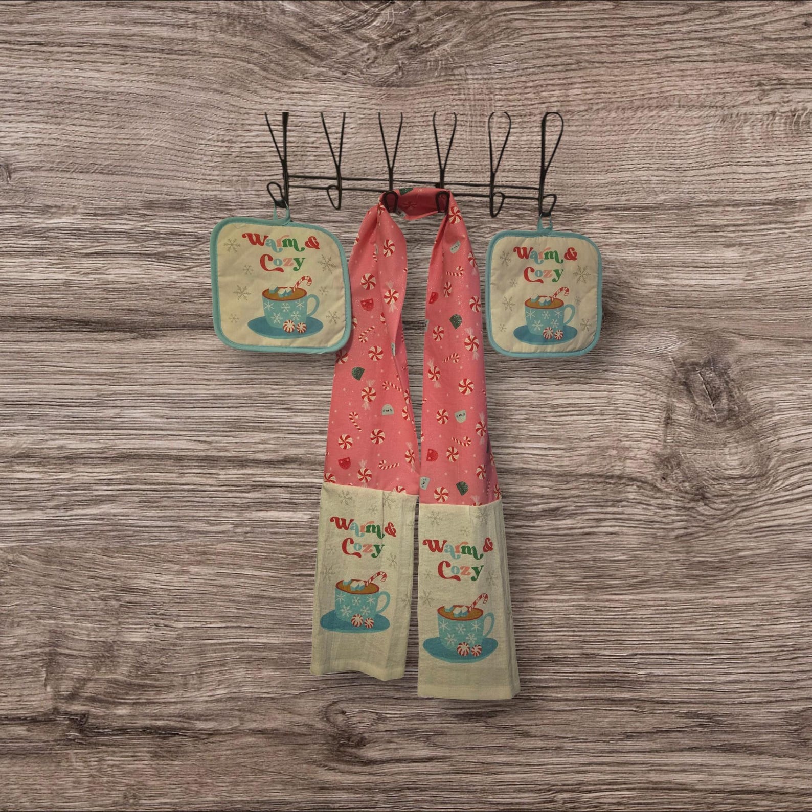 Warm and Cozy Gift Set - Kitchen Towel Scarf, Kitchen Towel, Neck Towel ...