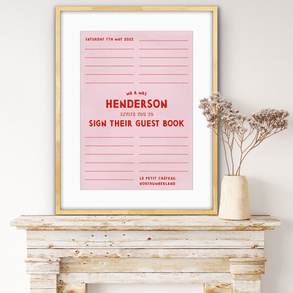 Guest Book Poster - Etsy