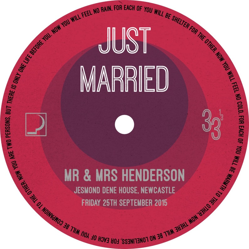 Custom Vinyl Record Label / Vinyl Record Guest Book / Wedding - Etsy