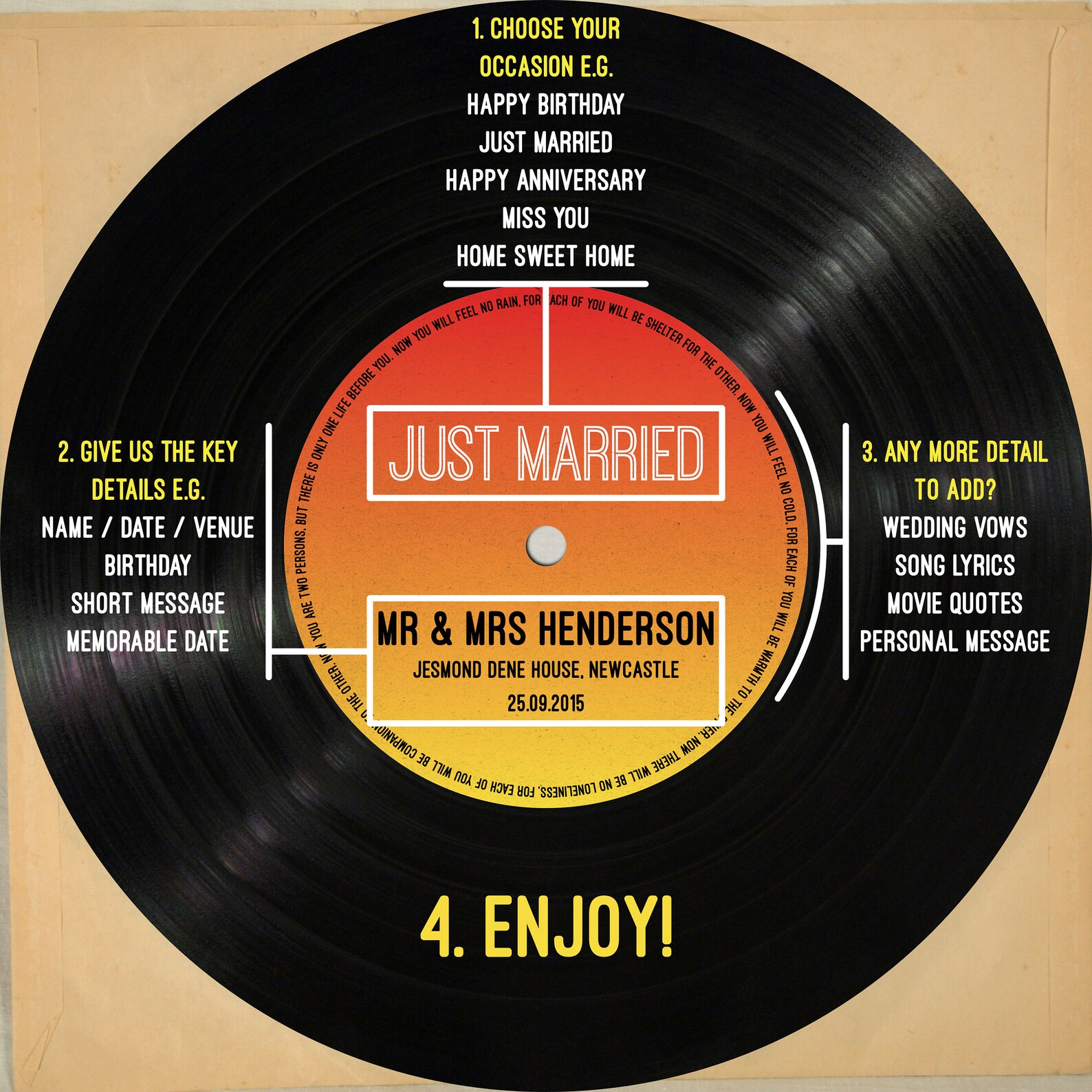 Record Guest Book / Custom Record Labels / Record Label - Etsy