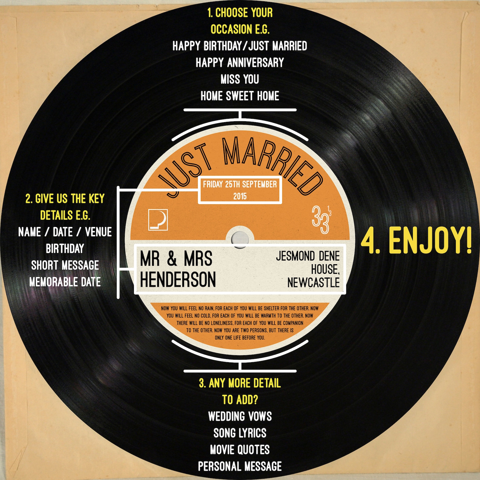 Custom Vinyl Record Label / Vinyl Record Guest Book / Wedding - Etsy