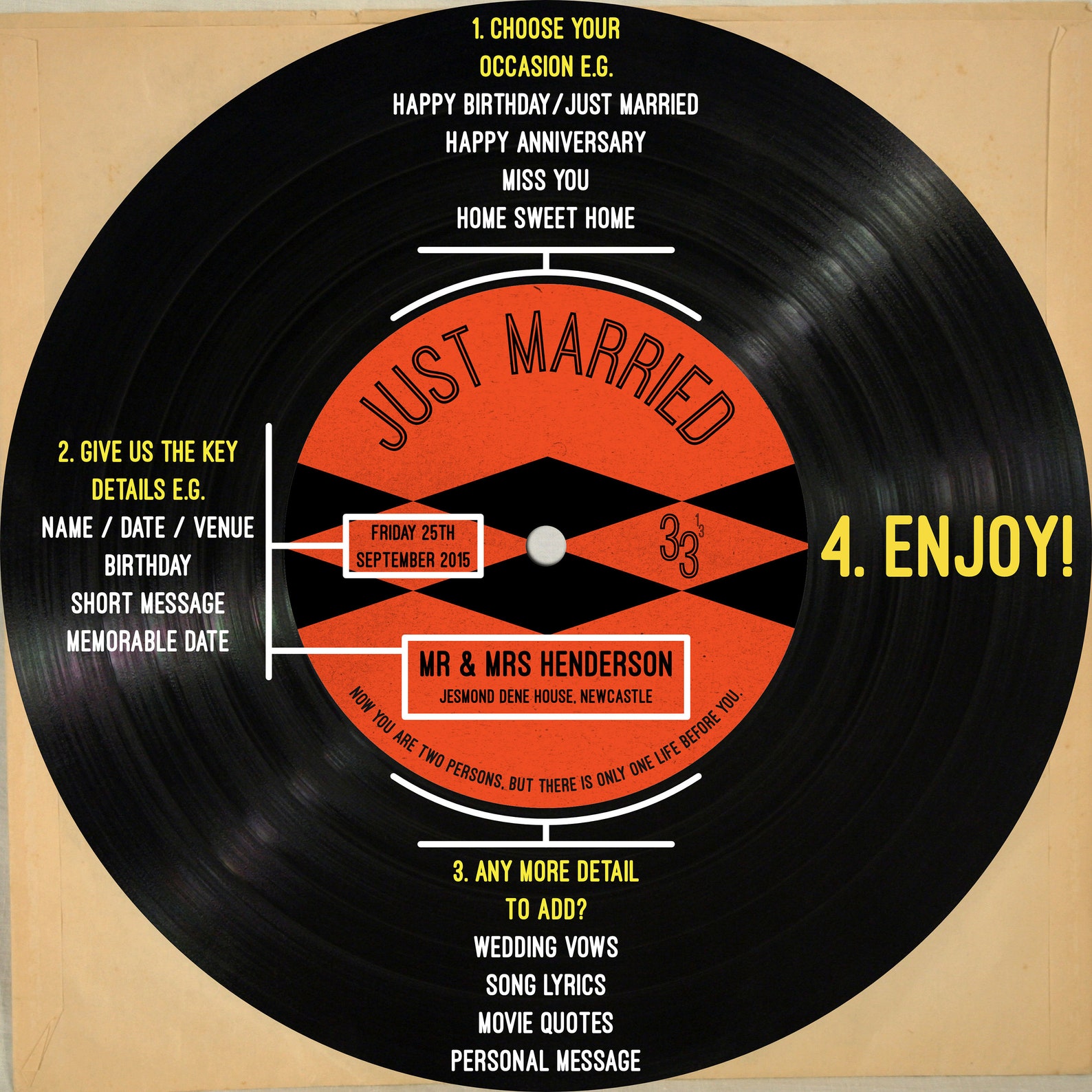 Record Guest Book / Custom Record Labels / Record Label | Etsy