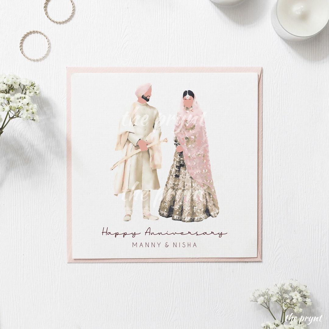 Custom Illustrated Wedding / Anniversary Card | Greeting Card | Wedding ...