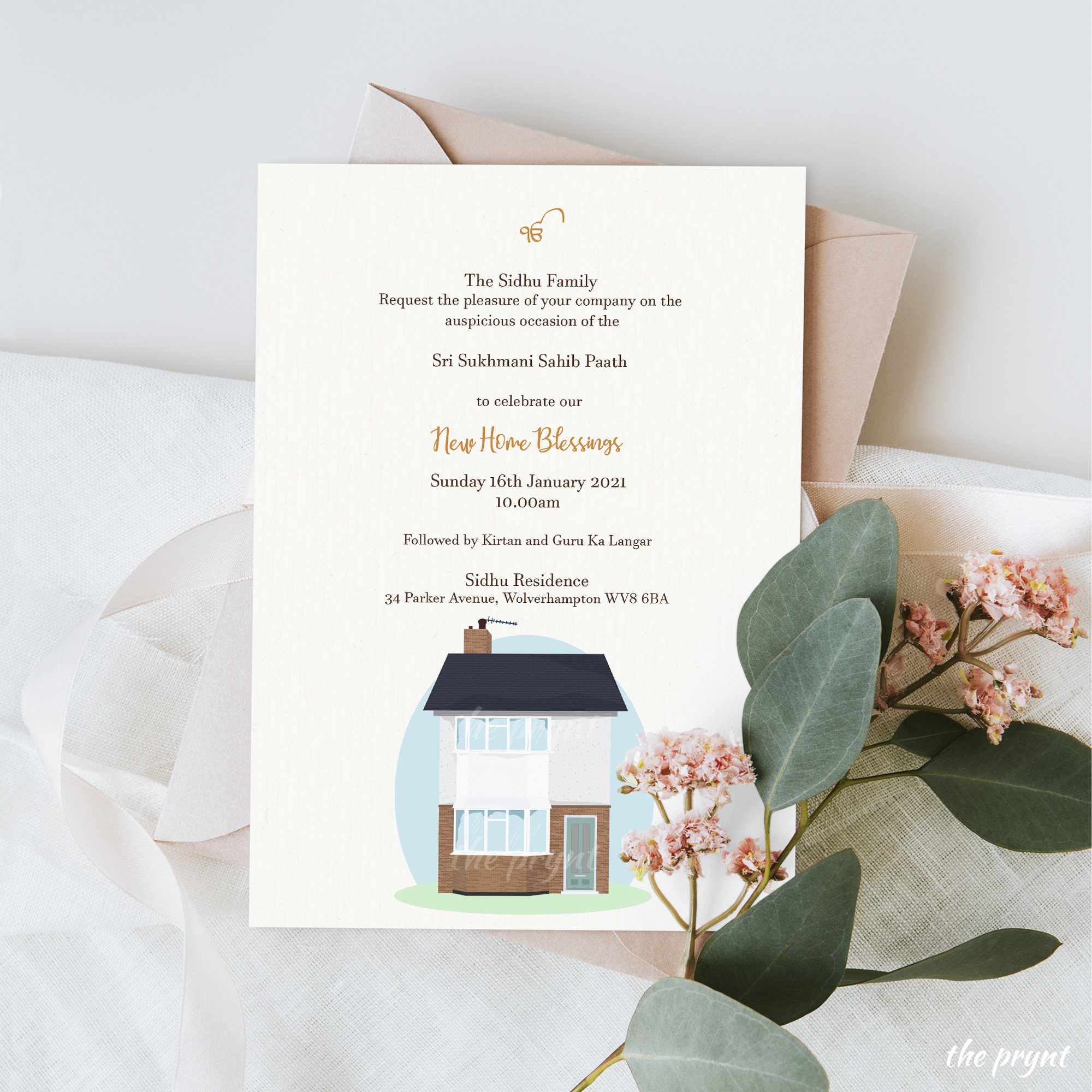 New Home Blessing Sukhmani Sahib Paath Invitation | Custom House ...