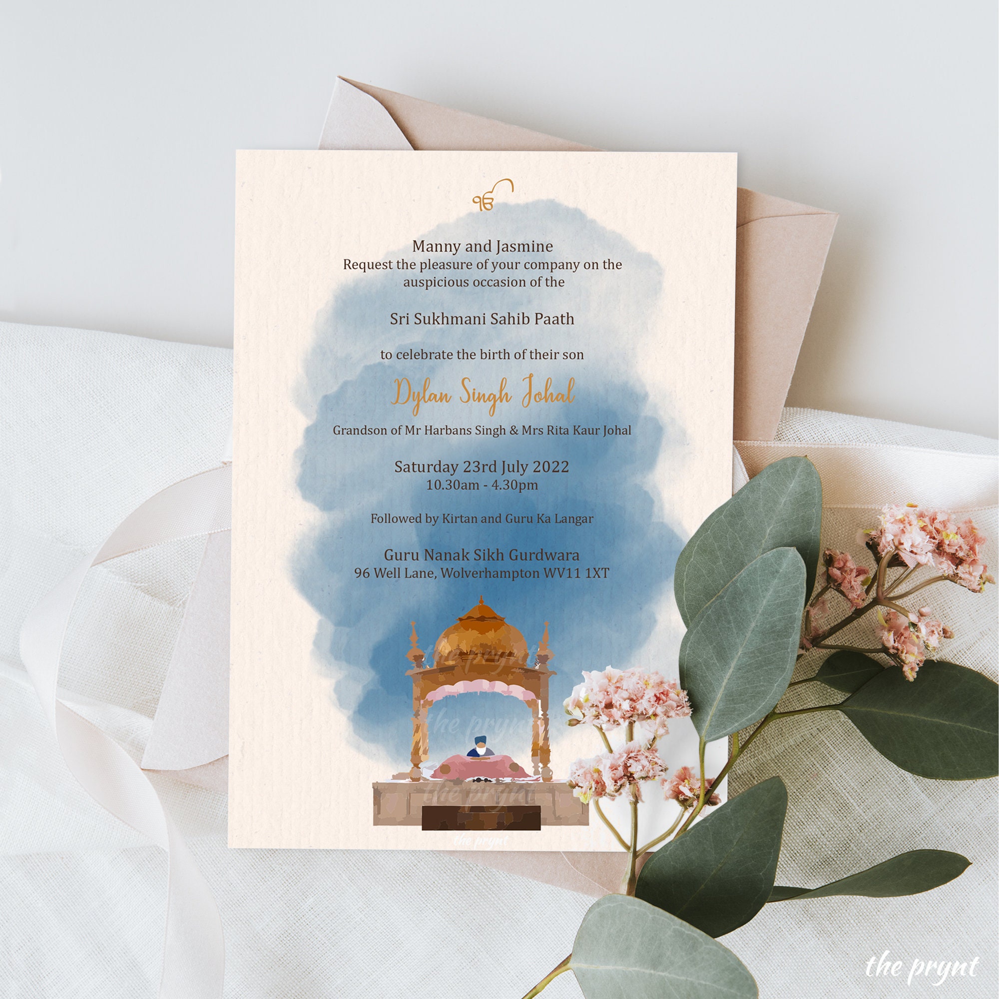 Sukhmani Sahib / Sri Akhand Paath Invitation | Palki Illustration ...