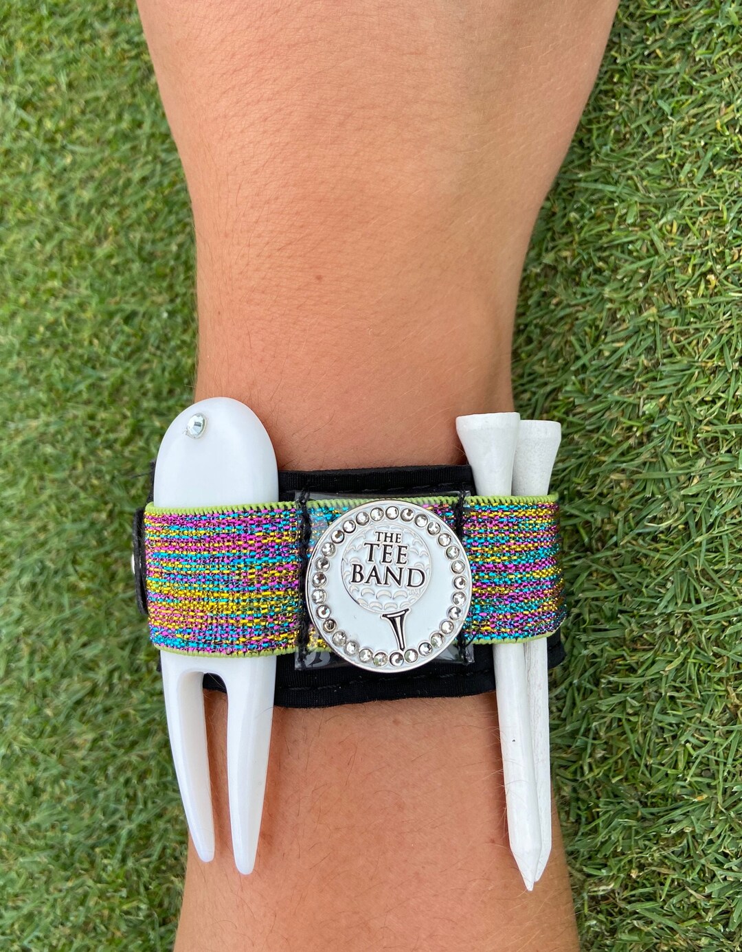 Bracelet de golf à paillettes néon : marqueur de balle, support pour ...