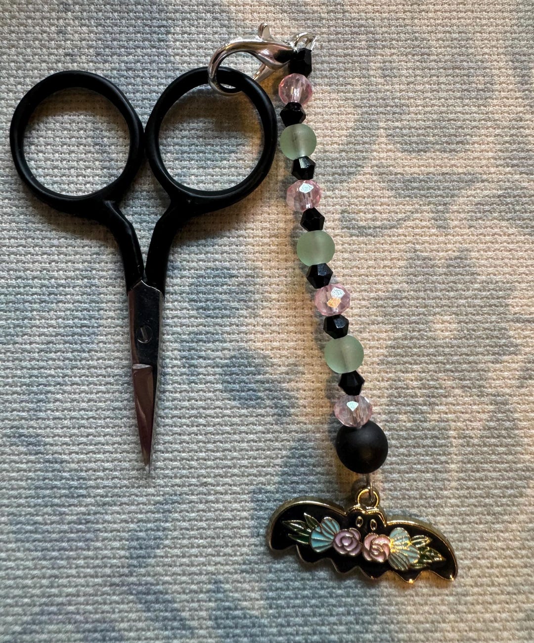 Bat Scissor Fob, Scissors Keep, Floral Scissors Fob, Sewing Gift, Bat ...