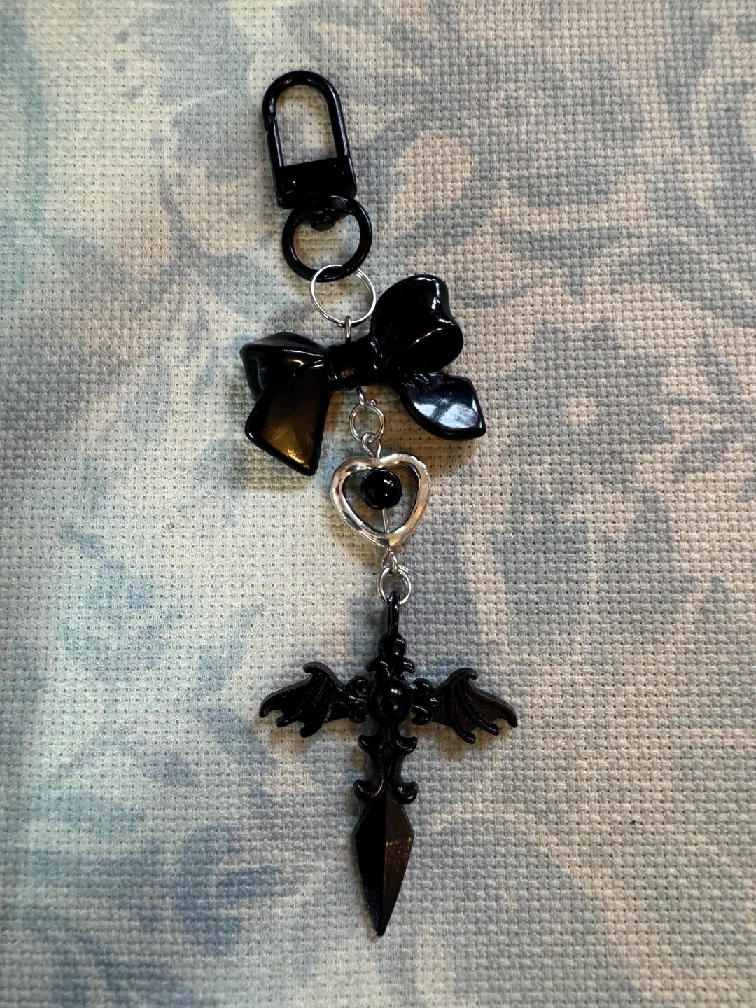 Bow Scissor Fob, Scissor Keep, Goth Scissors Fob, Sewing Gift, Cross ...