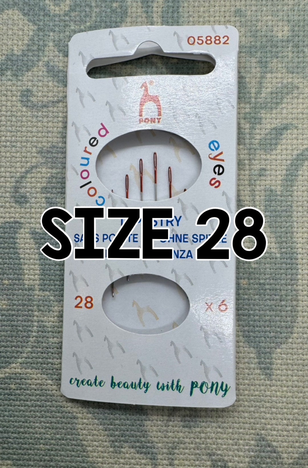 Size 28, Pony Needles, Colour-coded Needles, Tapestry Needles, BLUNT ...