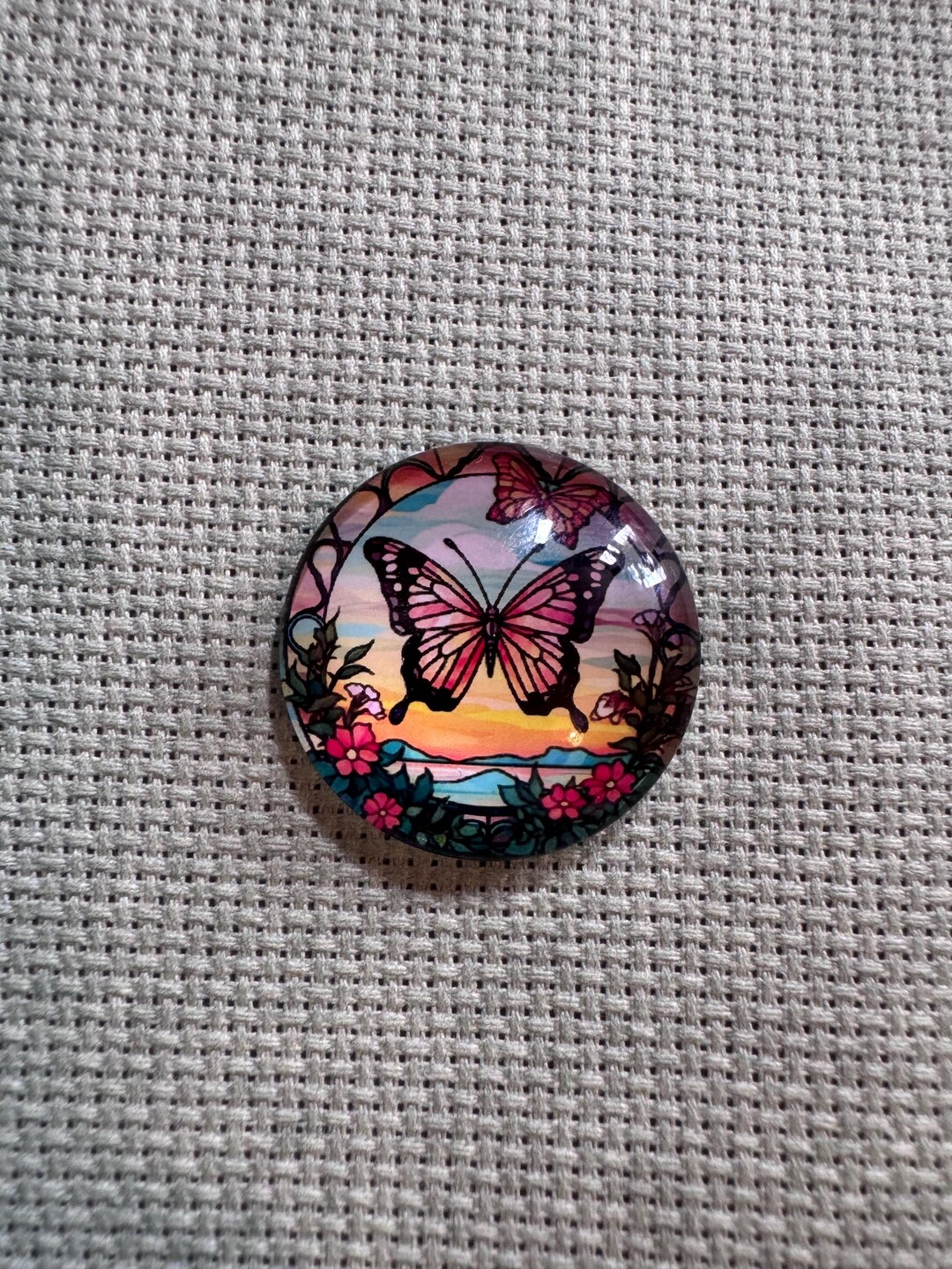 Butterfly Needle Minder, Butterfly Needleminder, Glass Needleminder ...