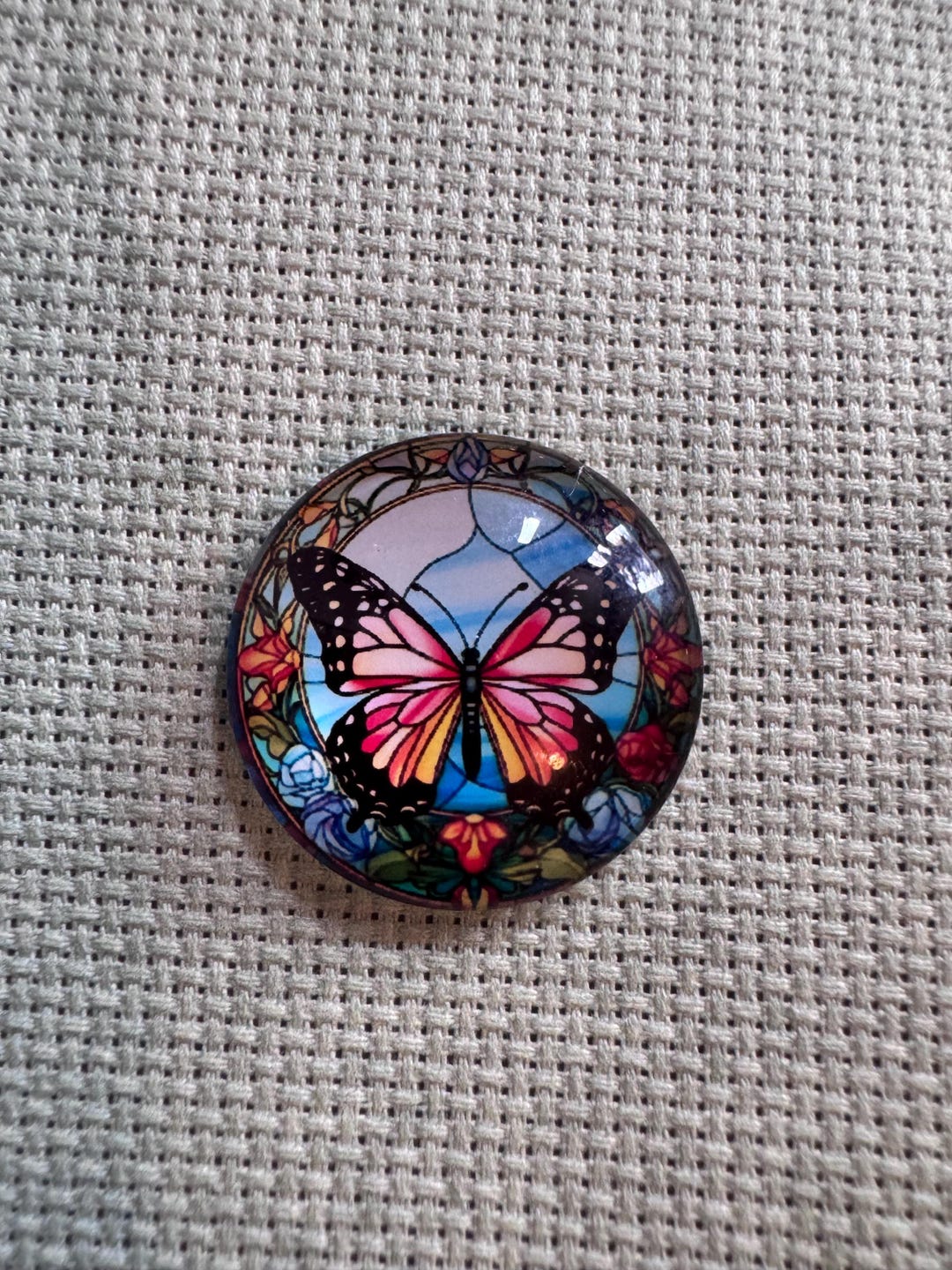 Butterfly Needle Minder, Butterfly Needleminder, Glass Needleminder ...
