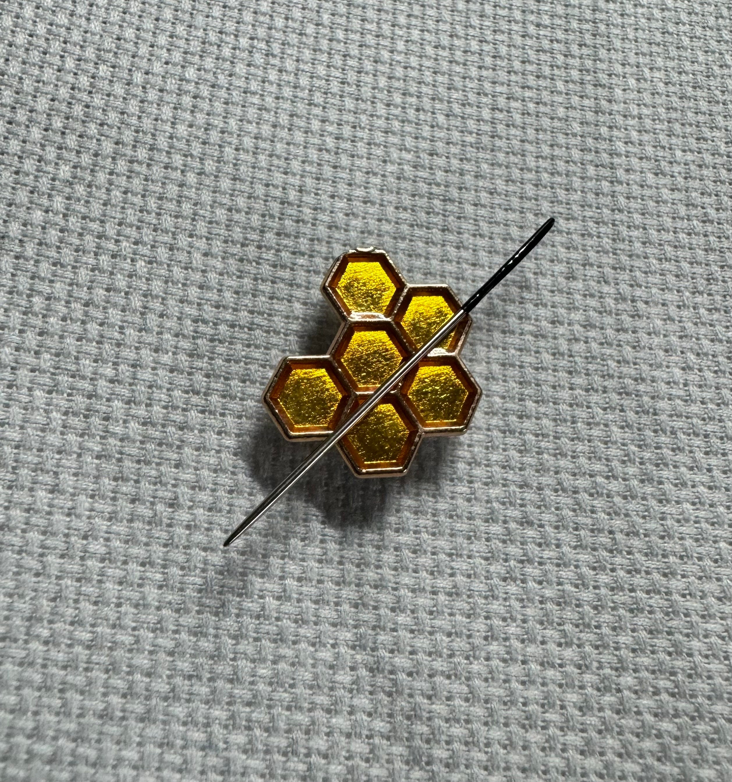 Honeycomb Needleminder, Bee Needleminder, Bee Needle Minder, Gold ...