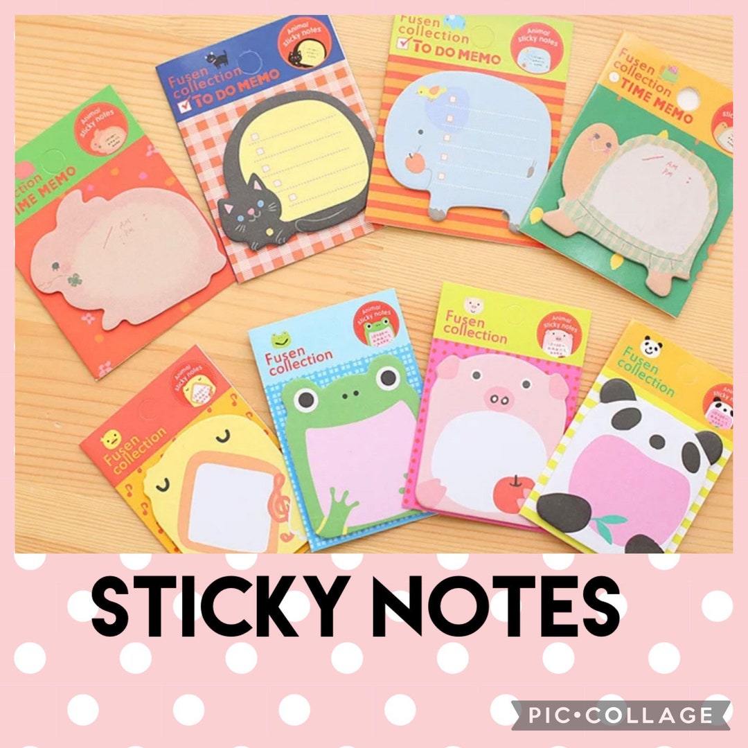 Animal Sticky Notes, Kawaii Sticky Notes, Note Stickers, Sticky Markers ...