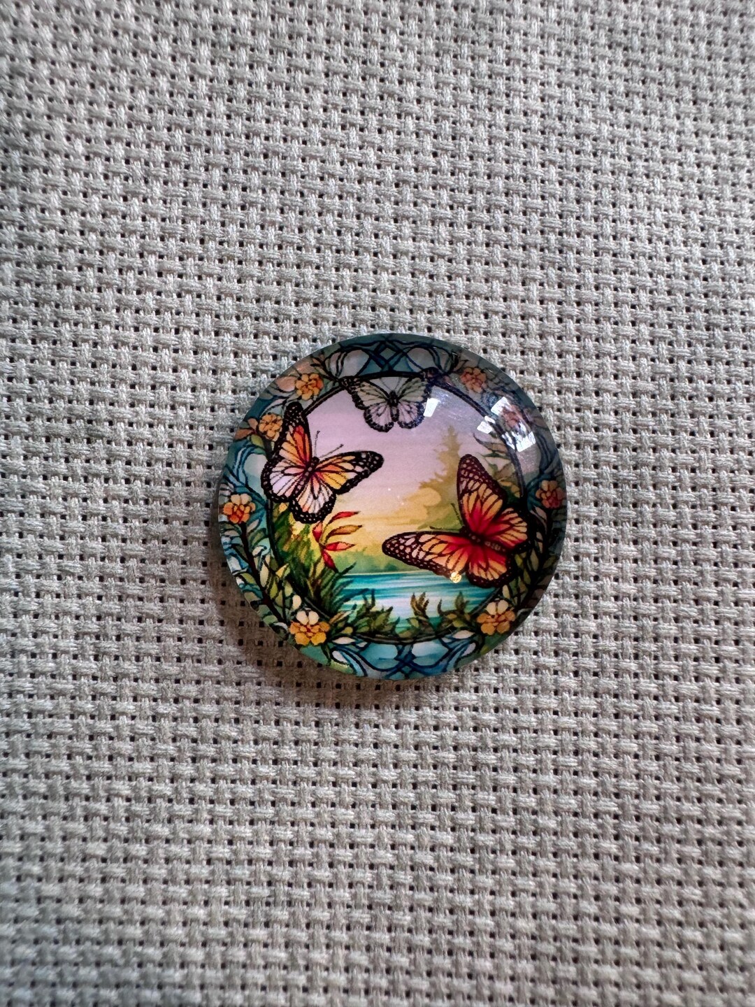 Butterfly Needle Minder, Butterfly Needleminder, Glass Needleminder ...