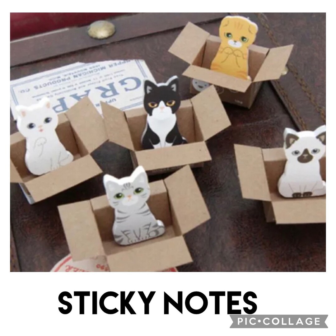 Sticky Notes, 30 Pages, Stationary, Cat, Kitten, Novelty, Cute, Kawaii ...