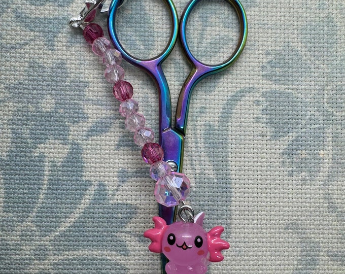 Axolotl Scissor Fob, Pink Scissors Keep, Scissors Fob, Sewing Gift ...