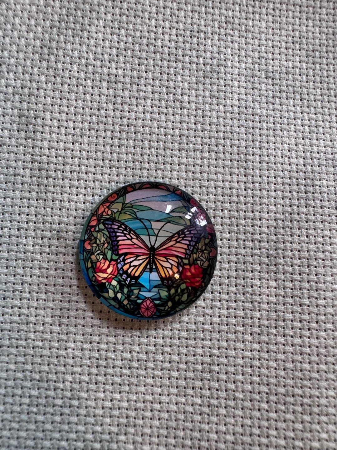 Butterfly Needle Minder, Butterfly Needleminder, Glass Needleminder ...