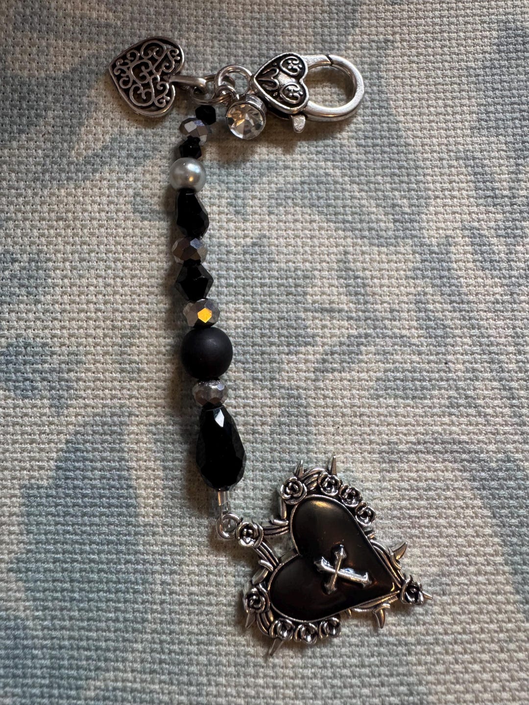 Gothic Scissor Fob, Heart Scissors Keep, Black Scissor Fob, Sewing Gift ...