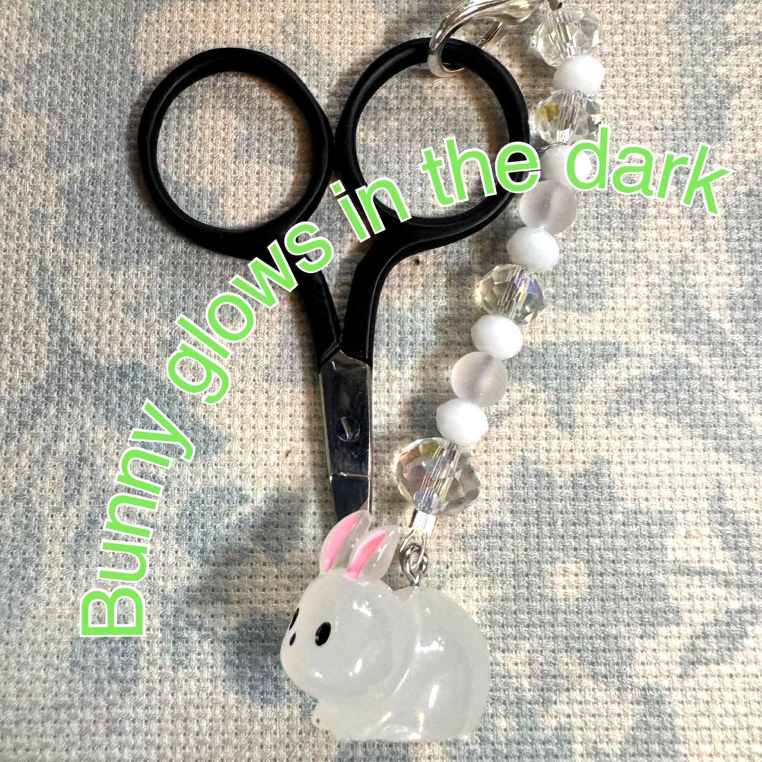 Rabbit Scissor Fob, Bunny Scissors Keep, Sewing Scissors Fob, Cross ...