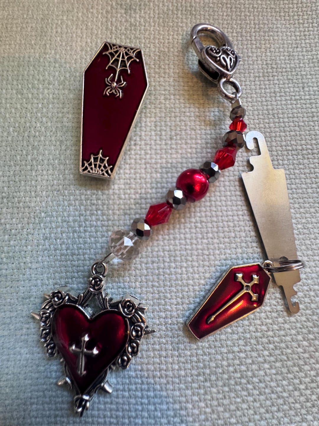 Gothic Set, 1x Scissor Fob, 1x Needle Minder, 1x Threader, Gothic ...
