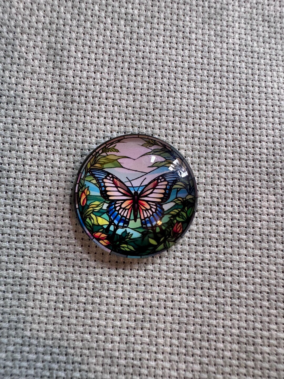 Butterfly Needle Minder, Butterfly Needleminder, Glass Needleminder ...