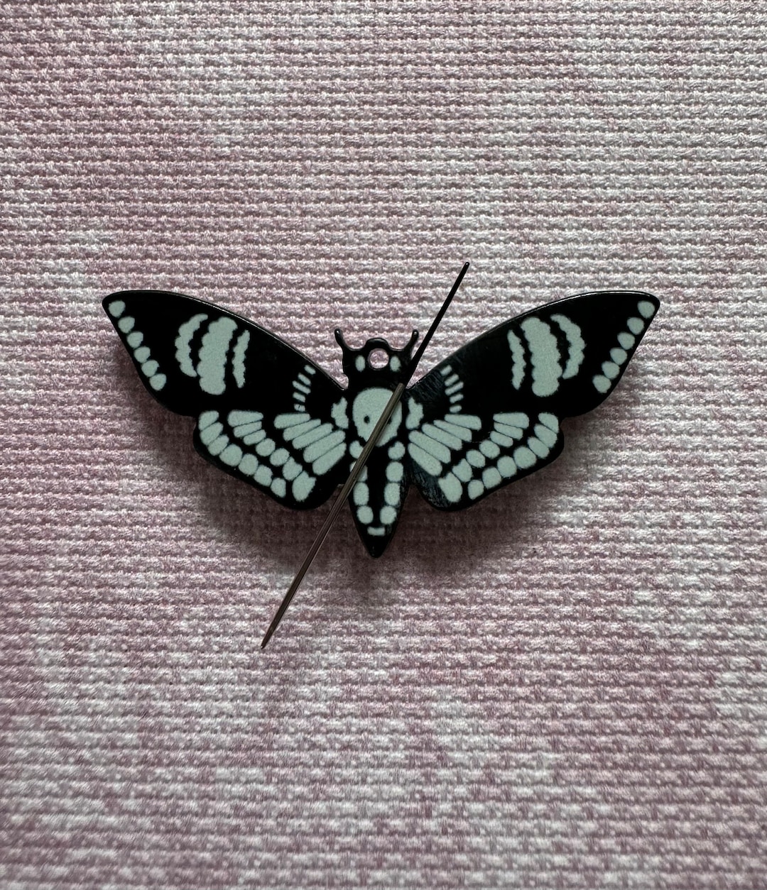 Moth Needle Minder, Gothic Needleminder, Death Moth Needleminder, Skull ...