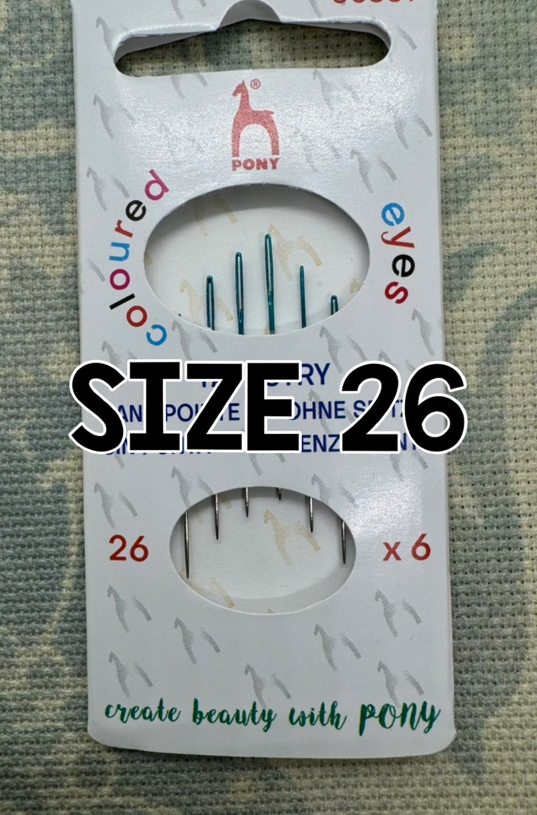 Size 26, Pony Needles, Colour-coded Needles, Tapestry Needles, BLUNT ...