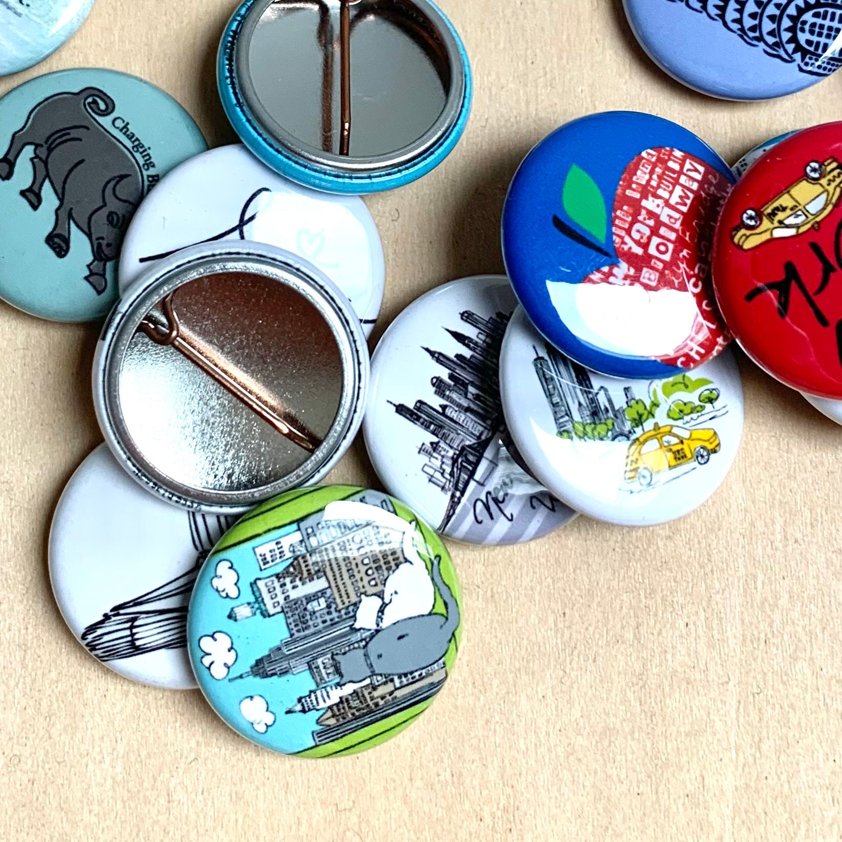 New York Mini Buttons New York Pin-back Button New York - Etsy