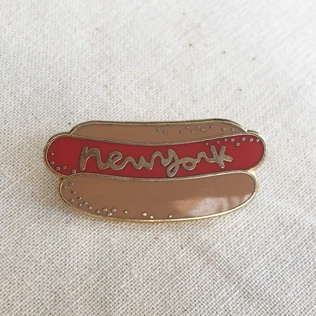 Hot Dog Enamel Pin, NY Hot Dog Pin, NY Pin, Enamel Pin, Lapel Pin, NYC ...