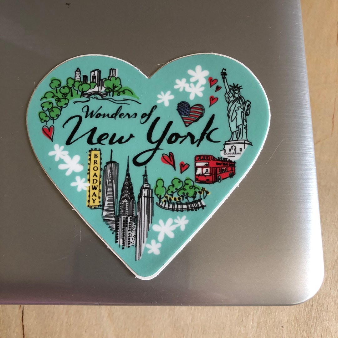 Wonders of NY Vinyl Sticker, New York City Vinyl Sticker, Travel ...