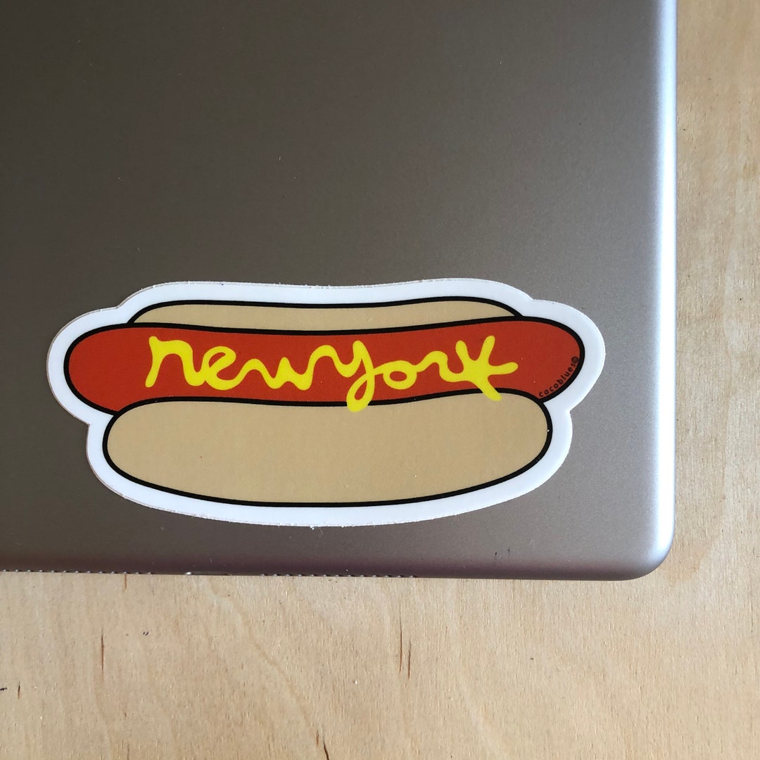 NY Hot Dog Sticker, New York Sticker, New York Decal, Hot Dog Vinyl ...