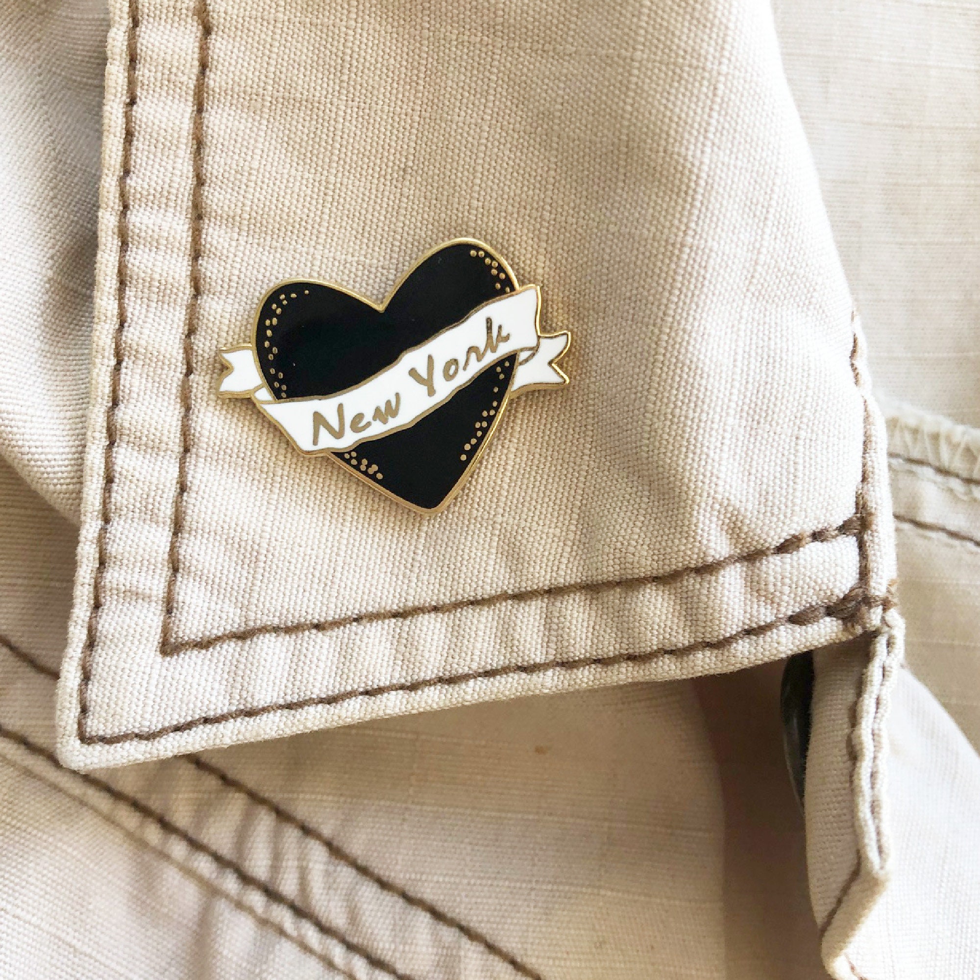 New York Heart Enamel Pin New York Pin Enamel Pin NYC - Etsy España