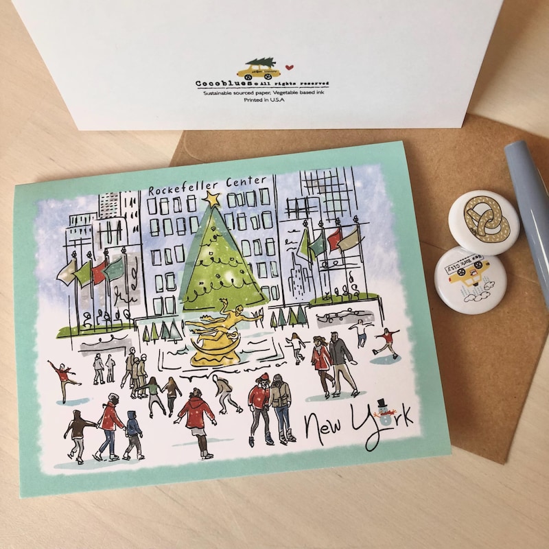 Christmas Postcards Nyc - Etsy