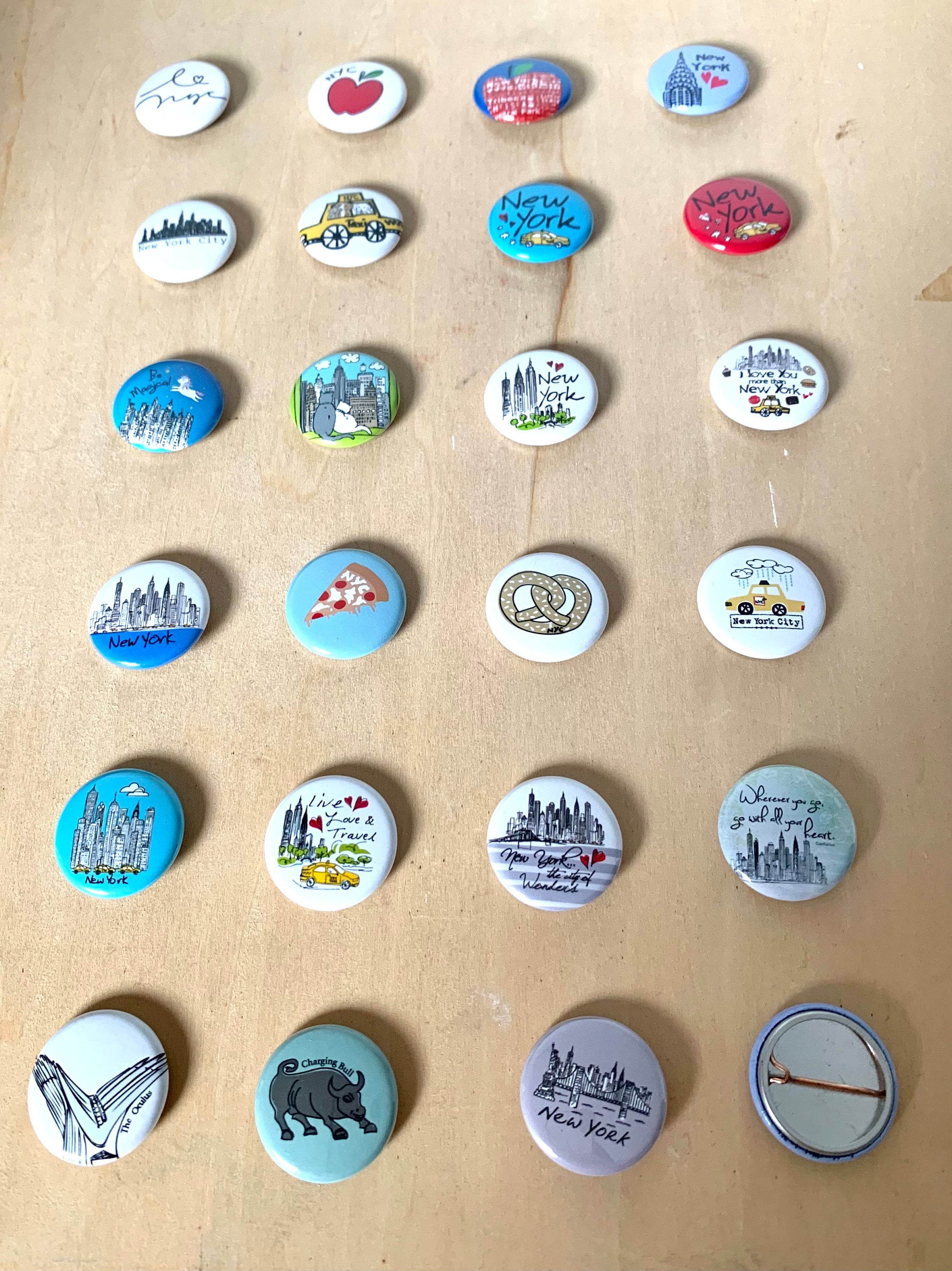 New York Mini Buttons | New York Pin-back Button | New York Souvenirs ...