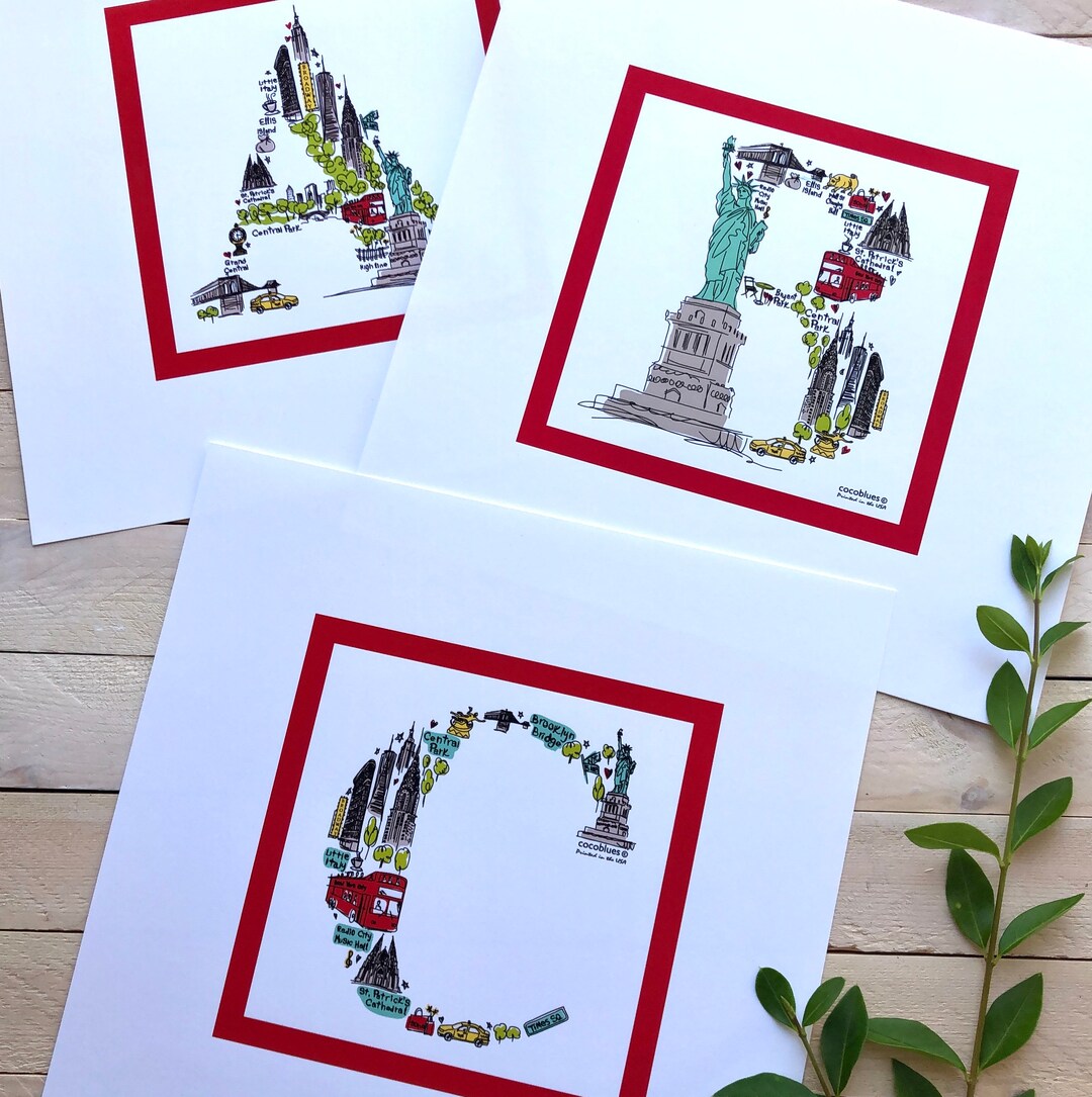 New York City A-Z Alphabet Art Prints - Etsy