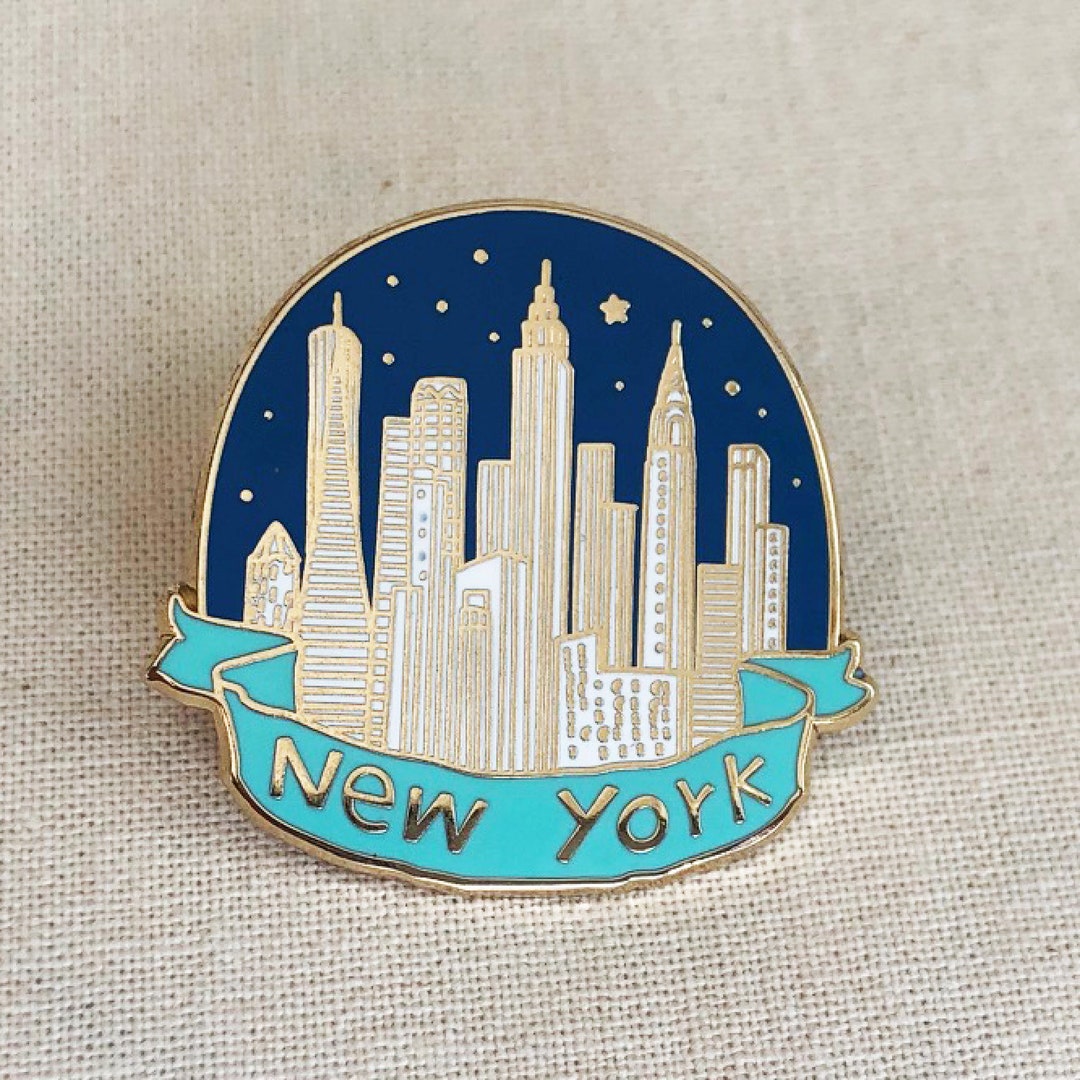 New York Skyline Enamel Pin Hard Enamel Pin New York NY Big - Etsy