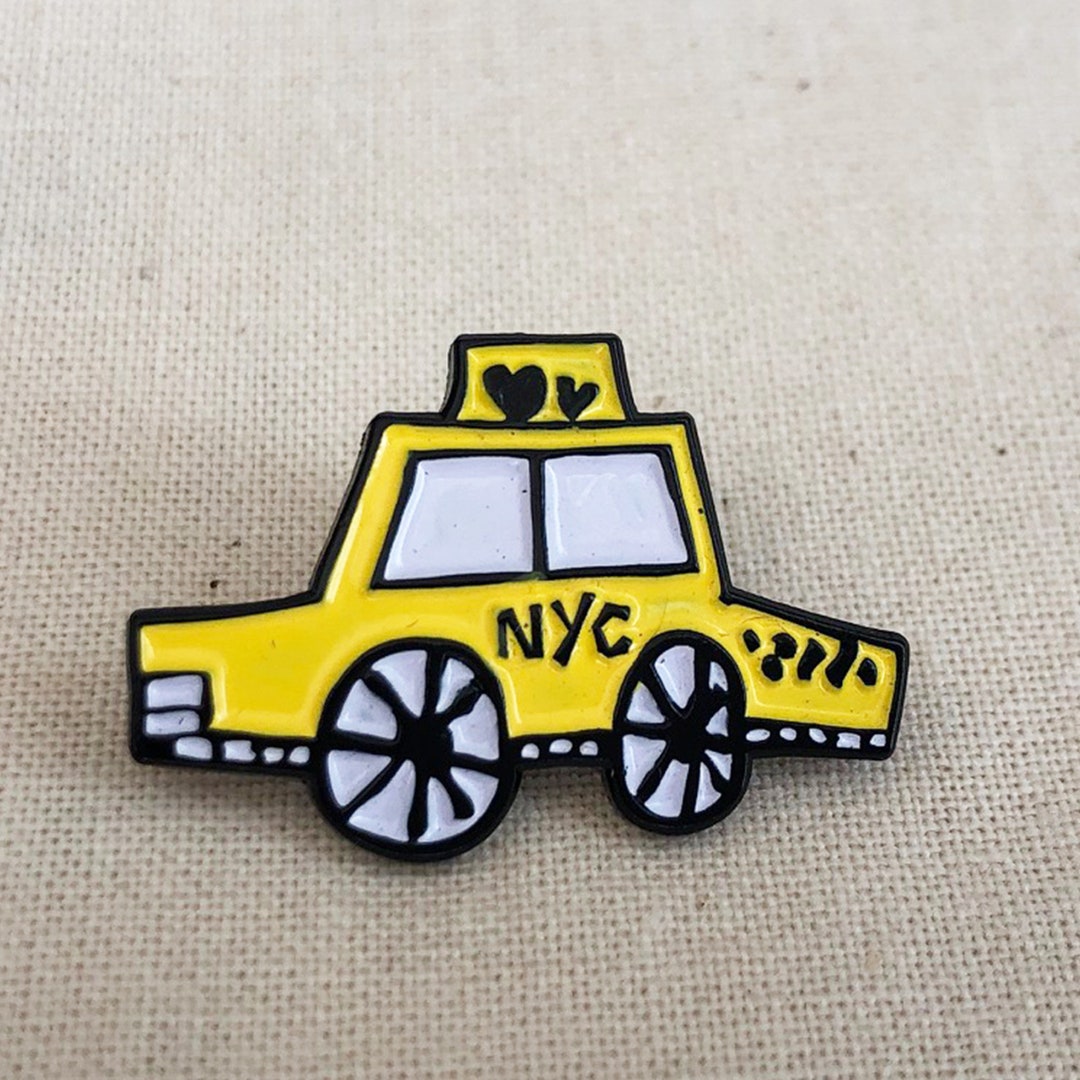 Taxi Enamel Pin, NY Taxi Pin, Yellow Taxi, NY Pin, NY Lapel Pin, Travel ...