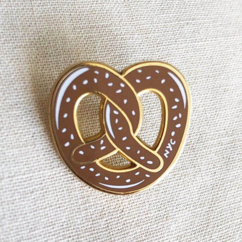 Pretzel Enamel Pin Ny Pretzel Hard Enamel Lapel Pin Etsy