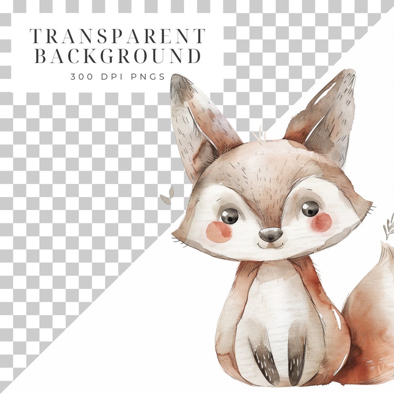 Cute Baby Fox Png, Watercolor Fox Clipart, Red Fox Clipart, Fox ...