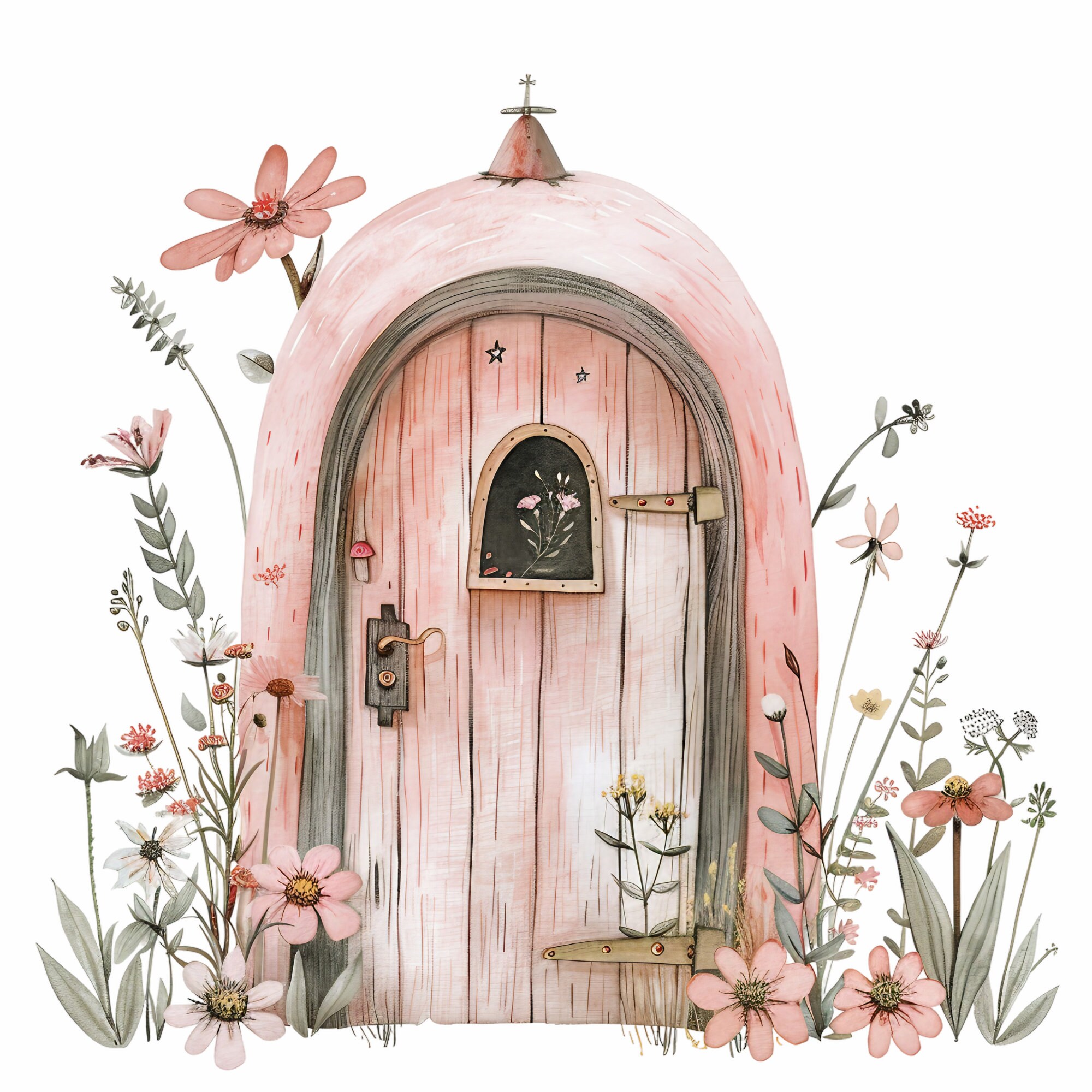 Fairy Houses Fairy Doors Clipart Watercolor Fairy House Fairy Garden ...