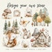 Boho Woodland Animals Clipart Watercolor Bundle Cute Forest Clipart ...