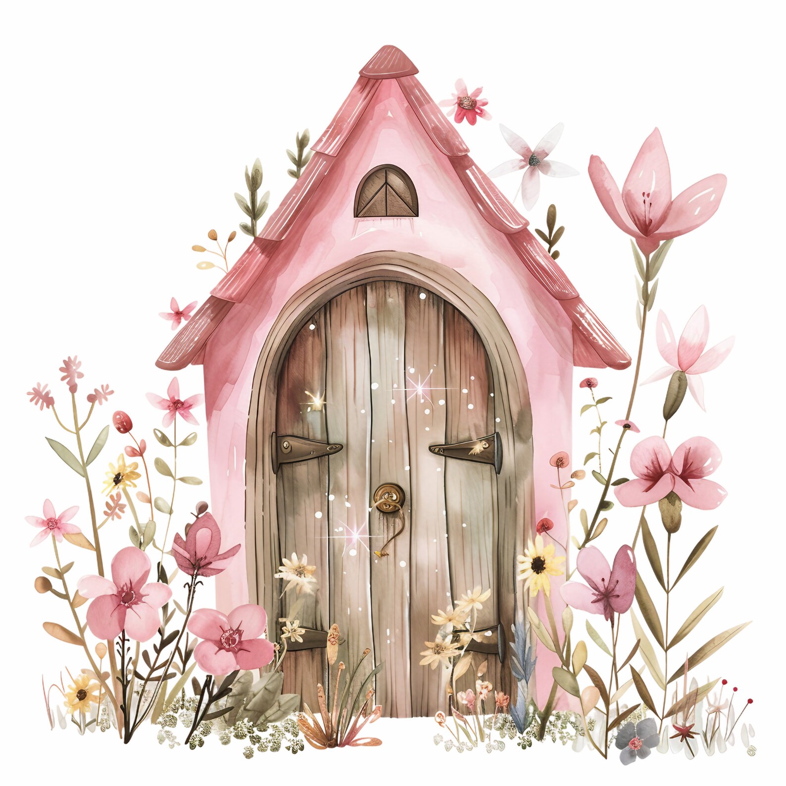Fairy Houses Fairy Doors Clipart Watercolor Fairy House Fairy Garden ...