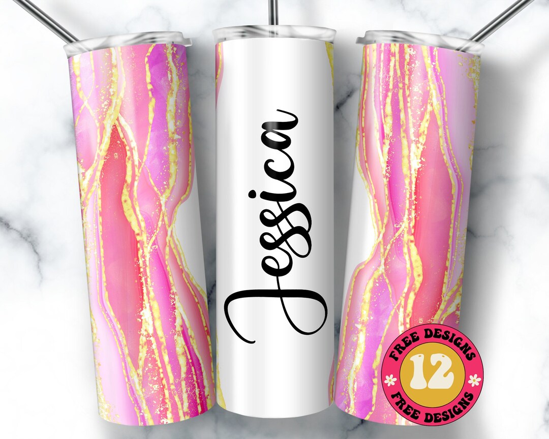 20oz Skinny Personalise Tumbler Wrap, Custom Name Sublimation Design ...
