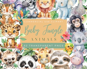 Baby Safari Clipart Png Cute Animals Baby Shower Png Safari Nursery ...
