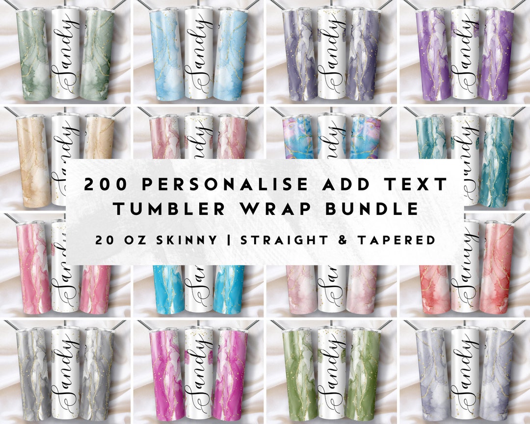 200+ Own Text Tumbler Wrap Bundle, Add Text Tumbler 20 Oz Skinny ...